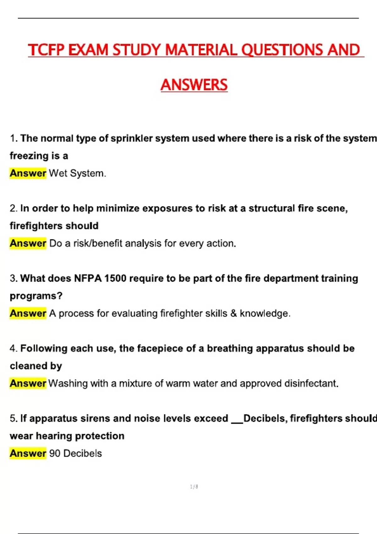 TCFP EXAM STUDY MATERIAL 2025 | Actual Exam Questions & Verified ...