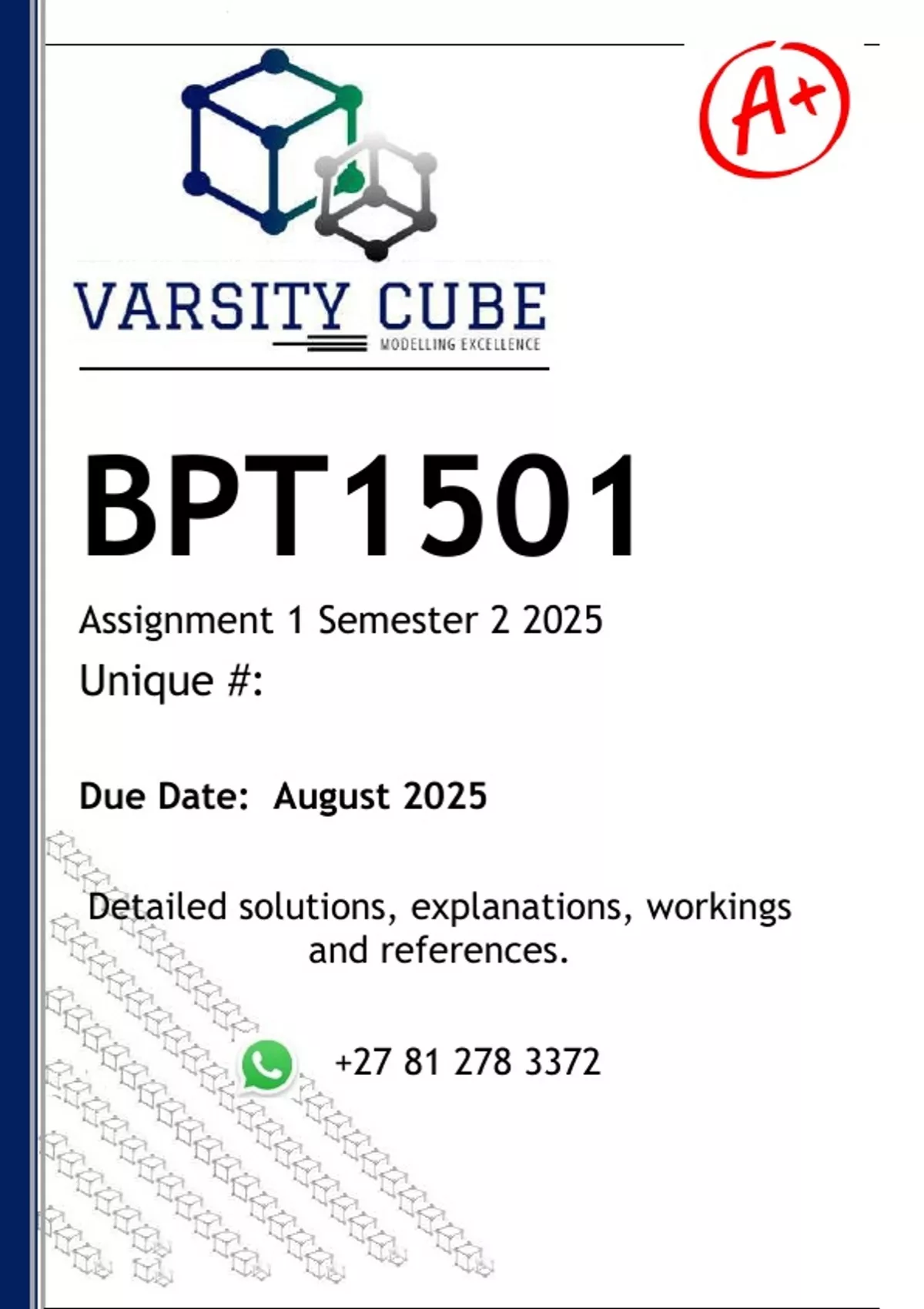 BPT1501 Assignment 1 (DETAILED ANSWERS) Semester 2 2025 - DISTINCTION ...