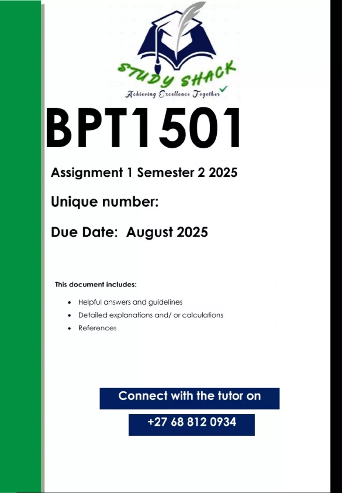 BPT1501 Assignment 1 (QUALITY ANSWERS) Semester 2 2025 - Being a Professional Teacher (BPT1501 ...