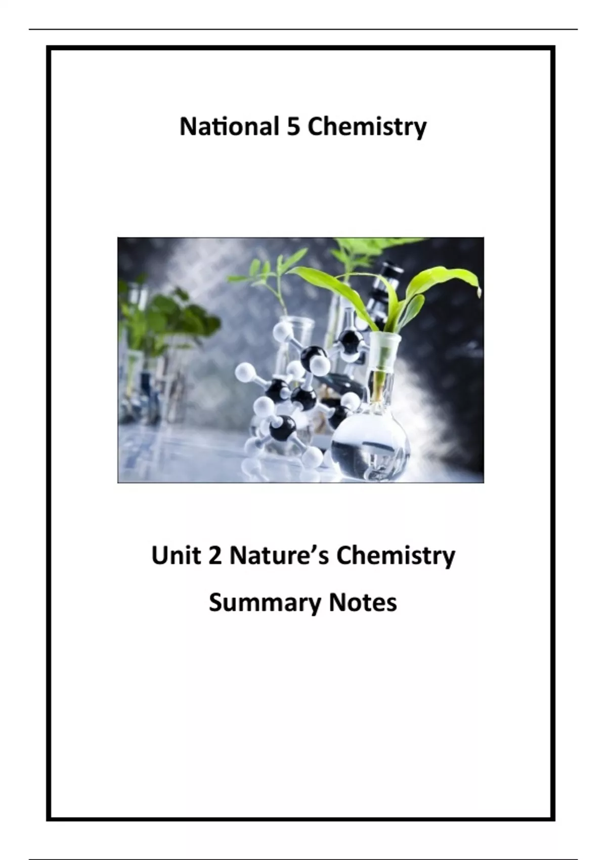 Chemistry National 5 Unit 2 summary notes - Chemistry - Stuvia UK