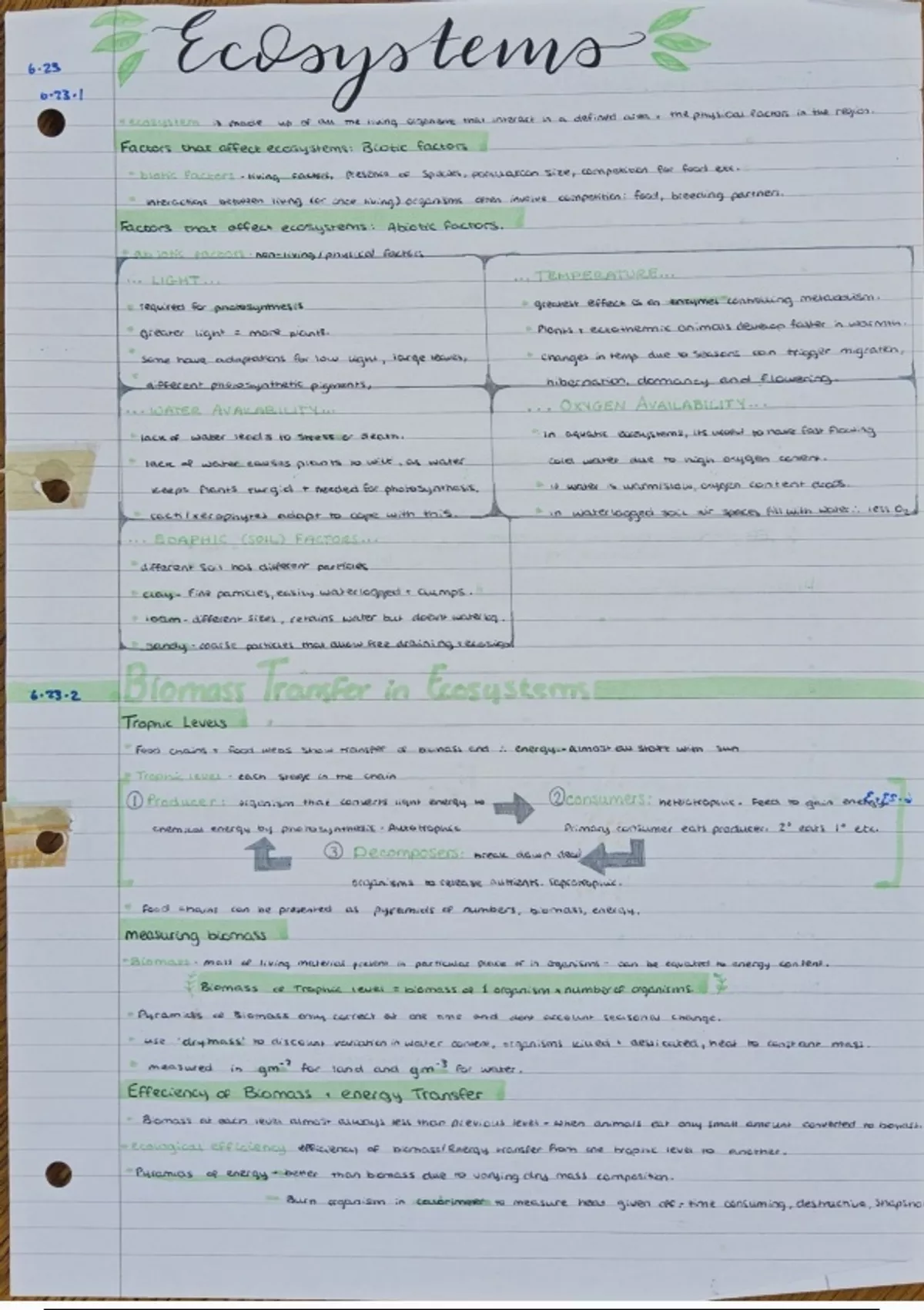 Summary notes: 6.3 Ecosystems (Genetics, Evolution, and Ecosystems) OCR ...