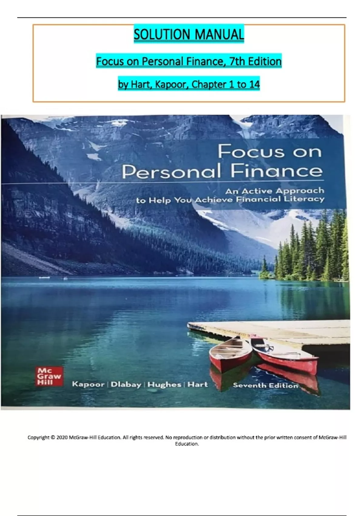 SOLUTION MANUAL FOR Focus on Personal Finance, 7th Edition by Jack Kapoor, Les Dlabay, Robert J ...
