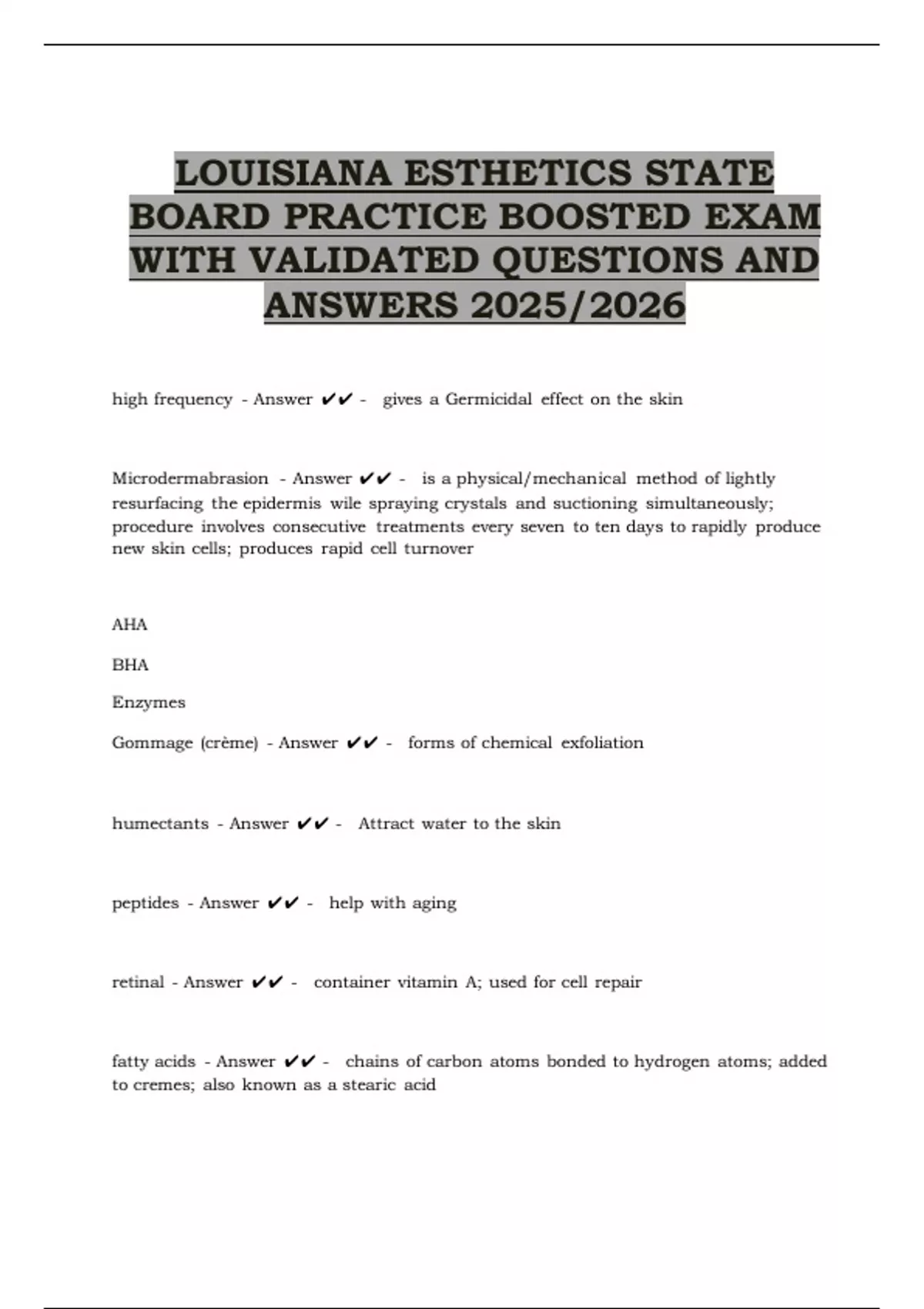 Louisiana Esthetics State Board Practice – Boosted Exam with Validated ...