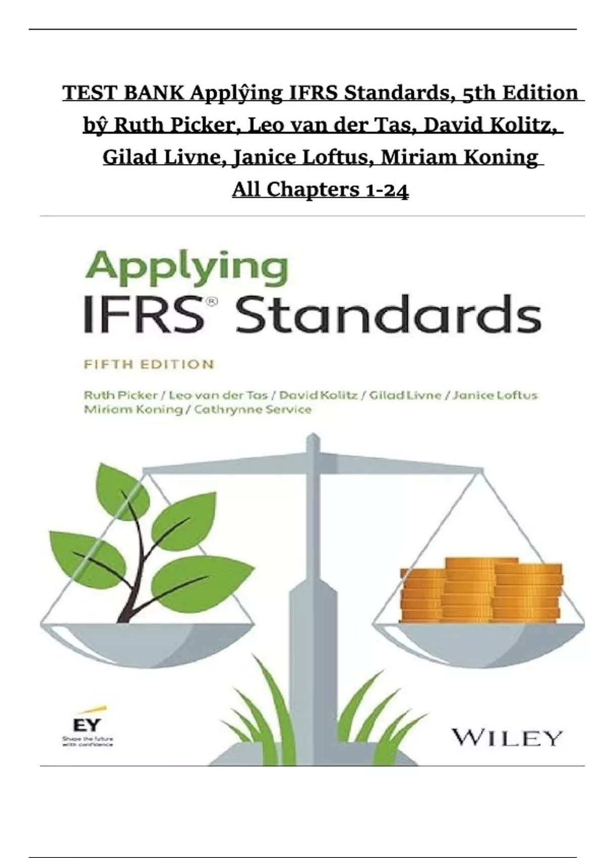 Test Bank for Applying IFRS Standards, 5th Edition by Ruth Picker et al ...