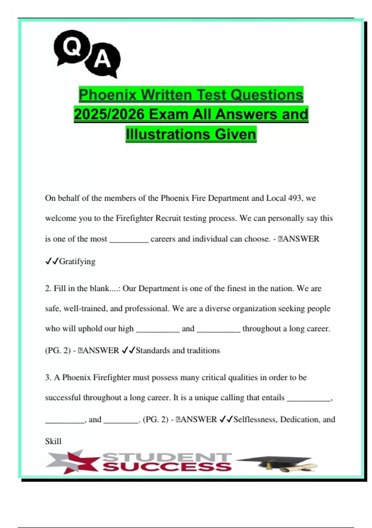 Phoenix Firefighter Written Exam 2025/2026 – 154 Practice Questions ...