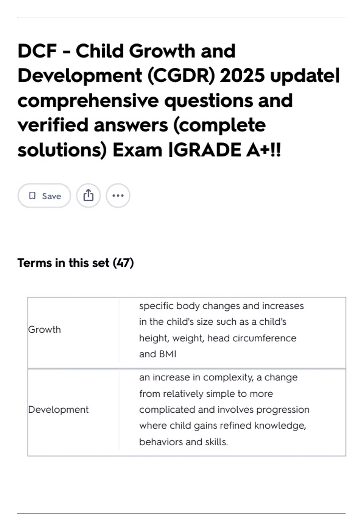 DCF - CHILD GROWTH AND DEVELOPMENT (CGDR) 2025 UPDATE| COMPREHENSIVE QUESTIONS AND VERIFIED ...