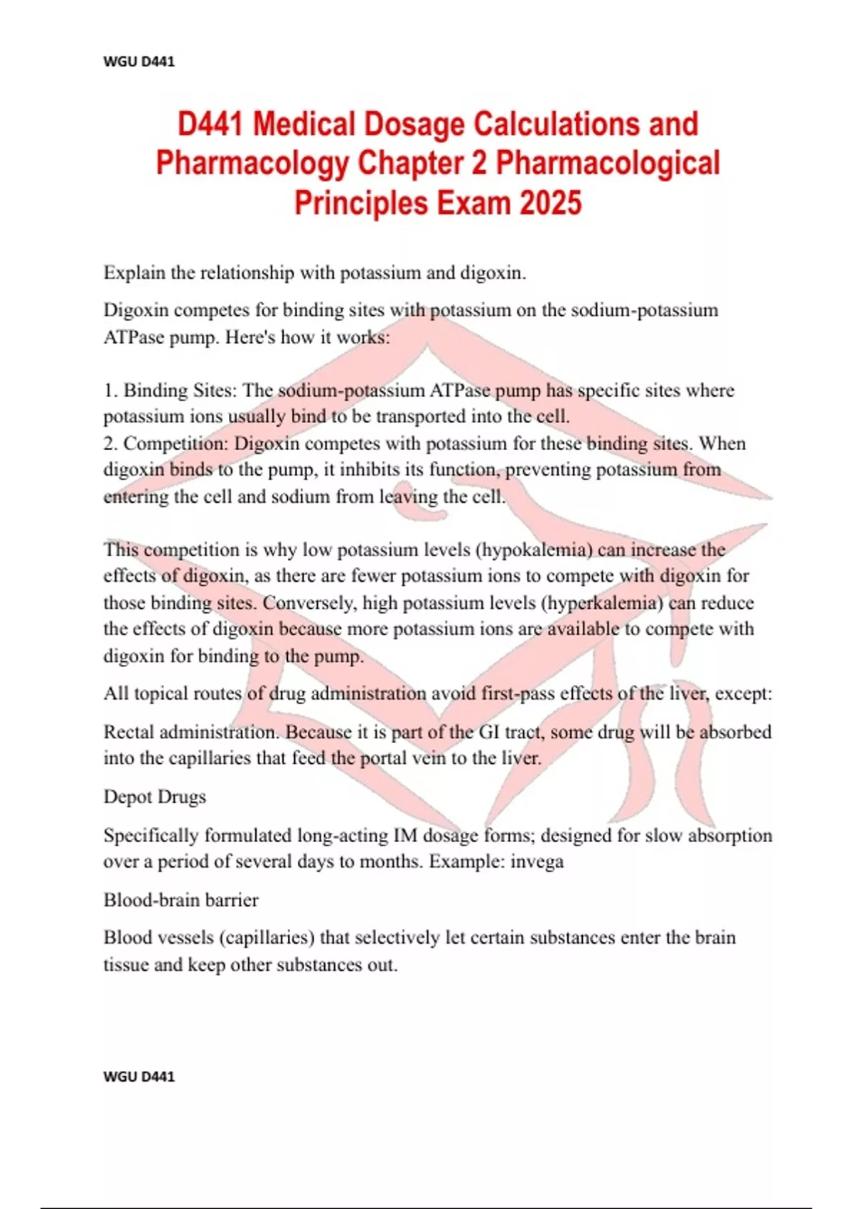 D441 Medical Dosage Calculations and Pharmacology Chapter 2 ...