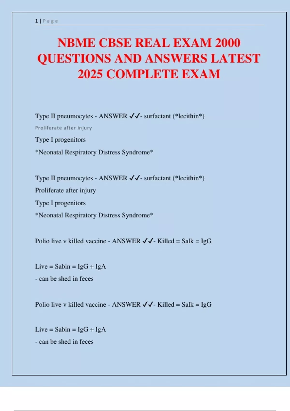 NBME CBSE REAL EXAM 2000 QUESTIONS AND ANSWERS LATEST 2025 COMPLETE ...