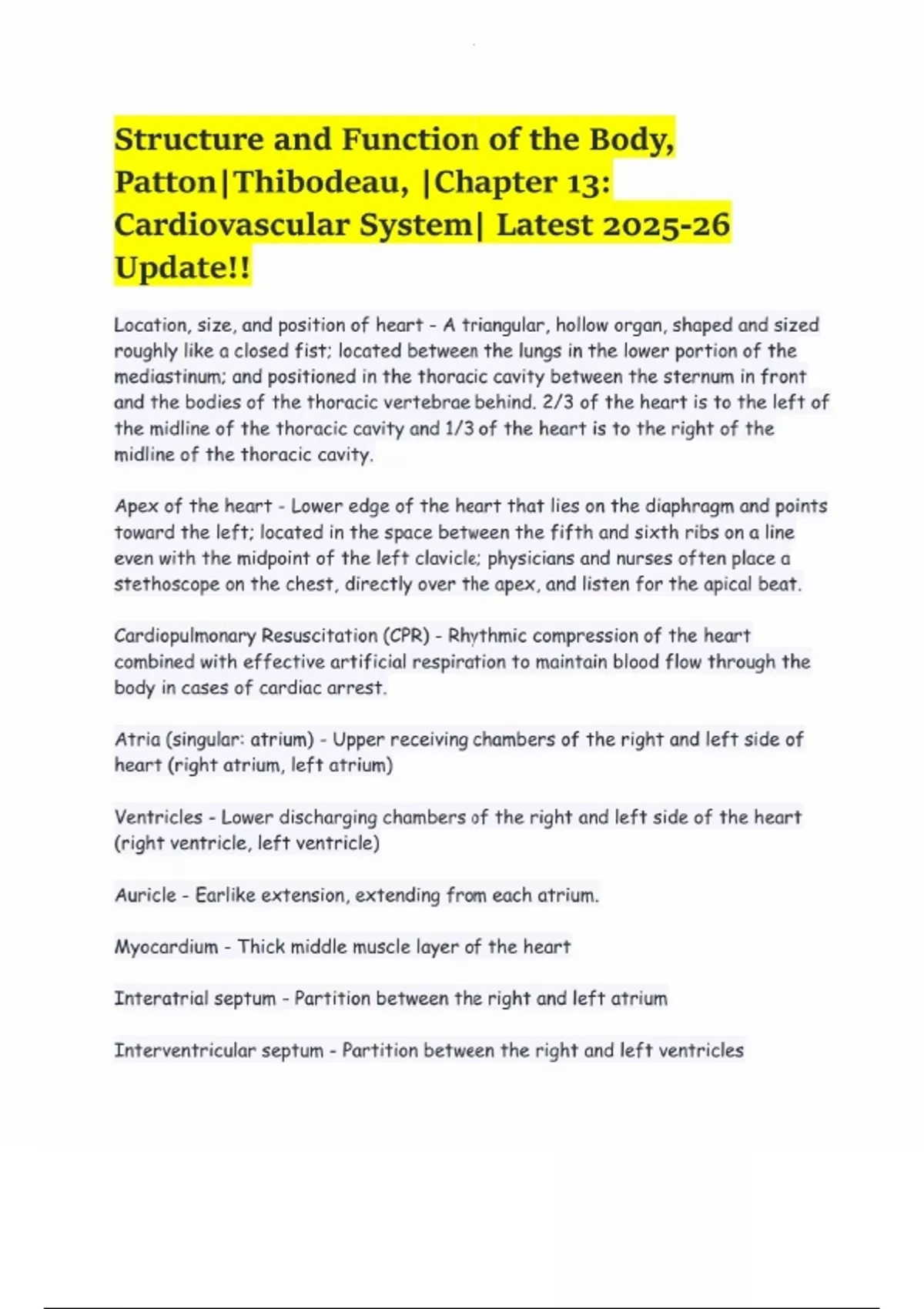 Structure and Function of the Body| Patton|Thibodeau|Chapter 13 ...