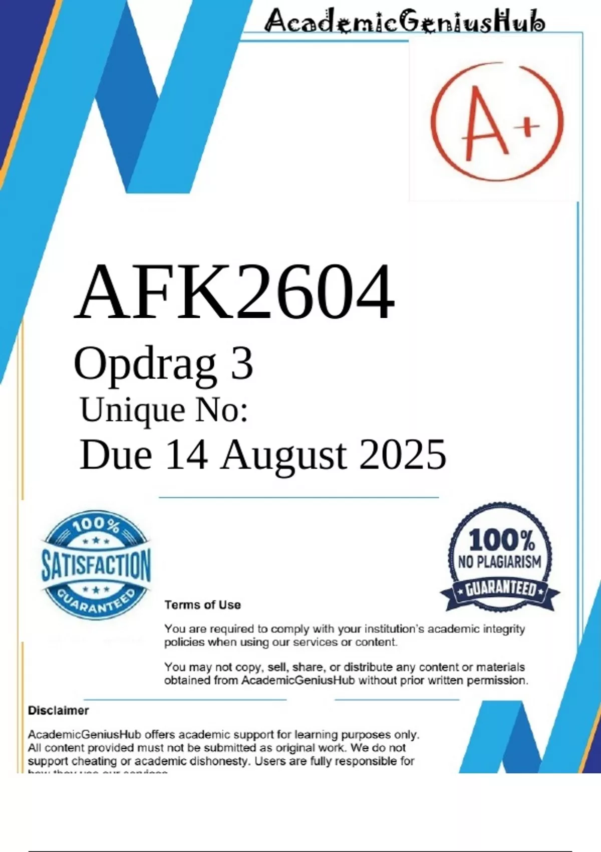 AFK2604 Opdrag 3 2025 - Due 14 August 2025 - Storiewerelde en/in ...