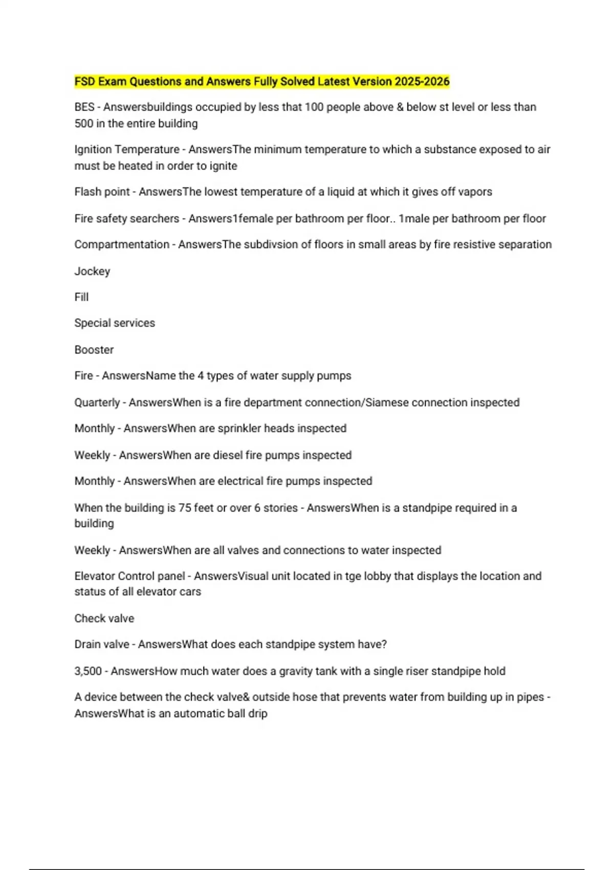 FSD Exam Questions and Answers Fully Solved Latest Version - FSD ...