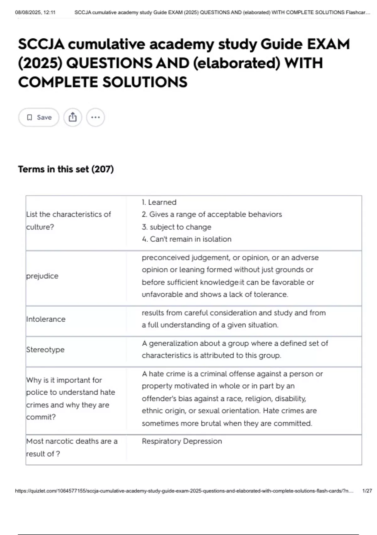 SCCJA cumulative academy study Guide EXAM (2025) QUESTIONS AND (elaborated) WITH COMPLETE ...