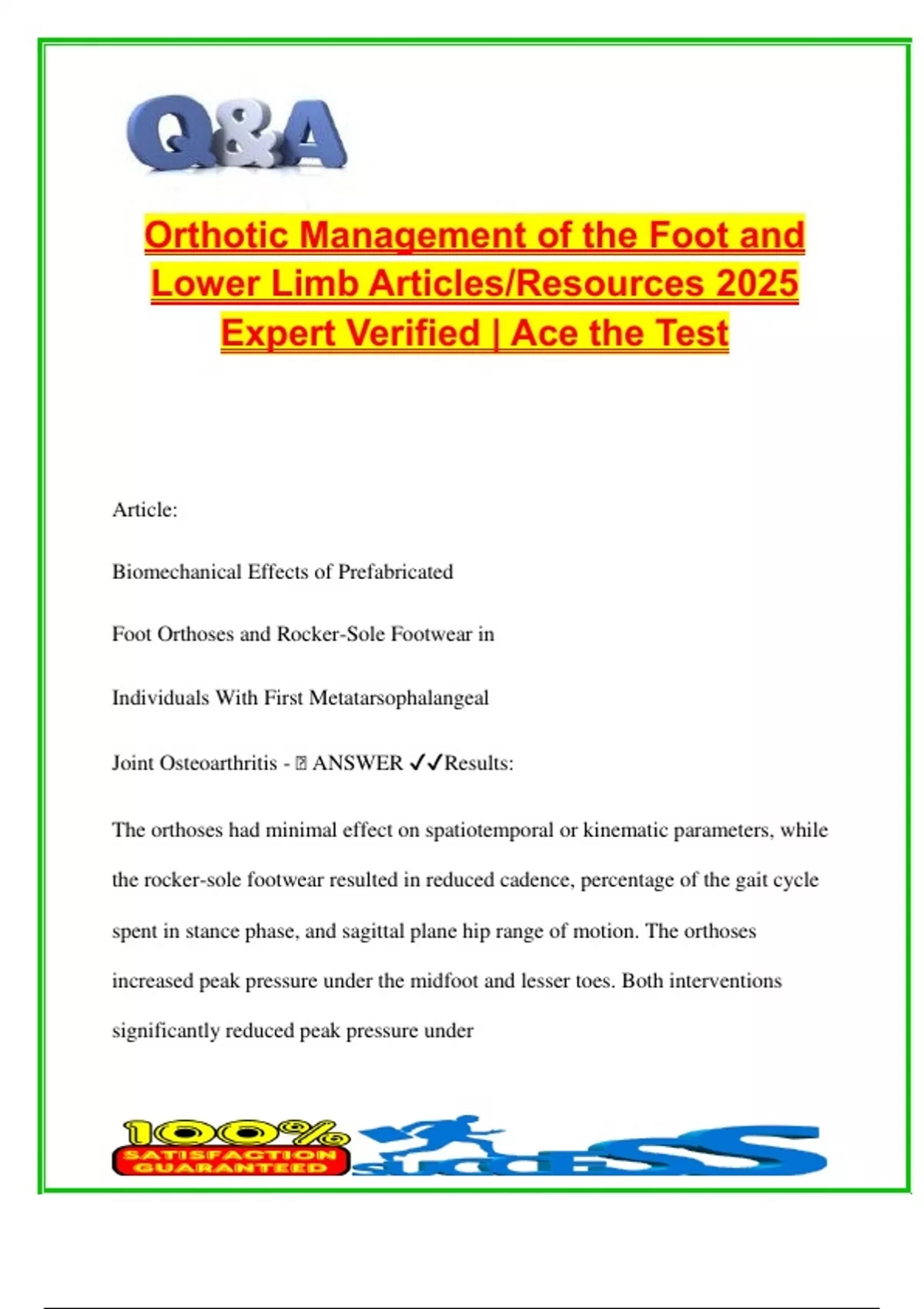 Orthotic Management of the Foot and Lower Limb – 2025/2026 Expert ...