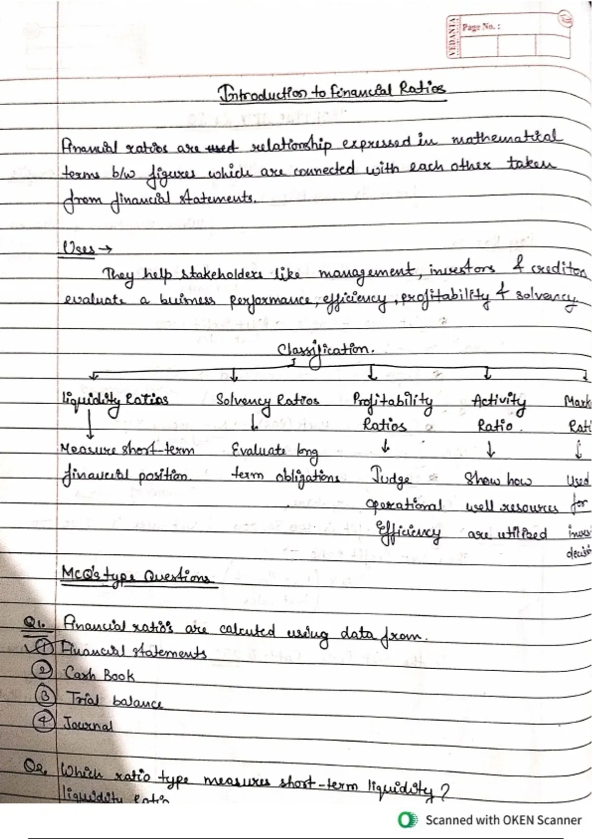 Summary Financial Ratios – Complete Quick Revision Formula Sheet ...