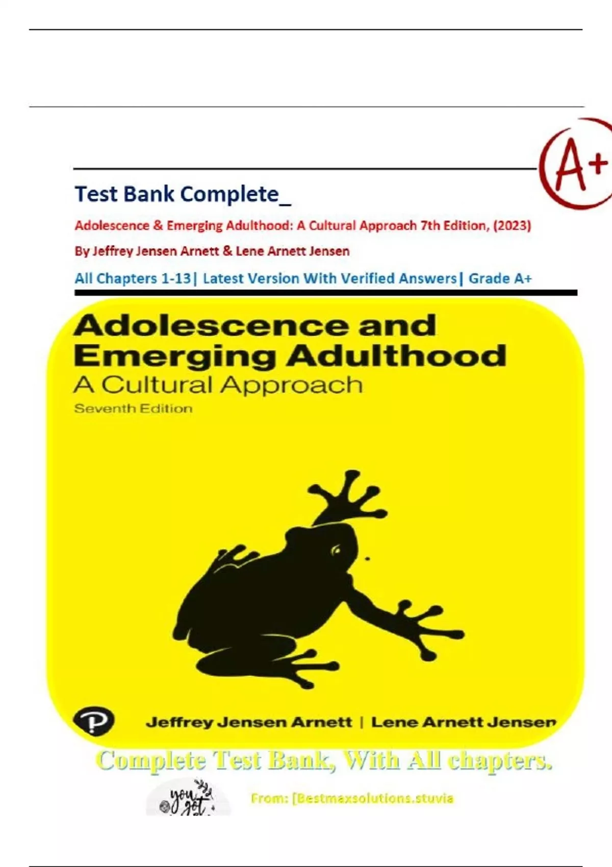Test Bank Complete_ Adolescence & Emerging Adulthood: A Cultural ...