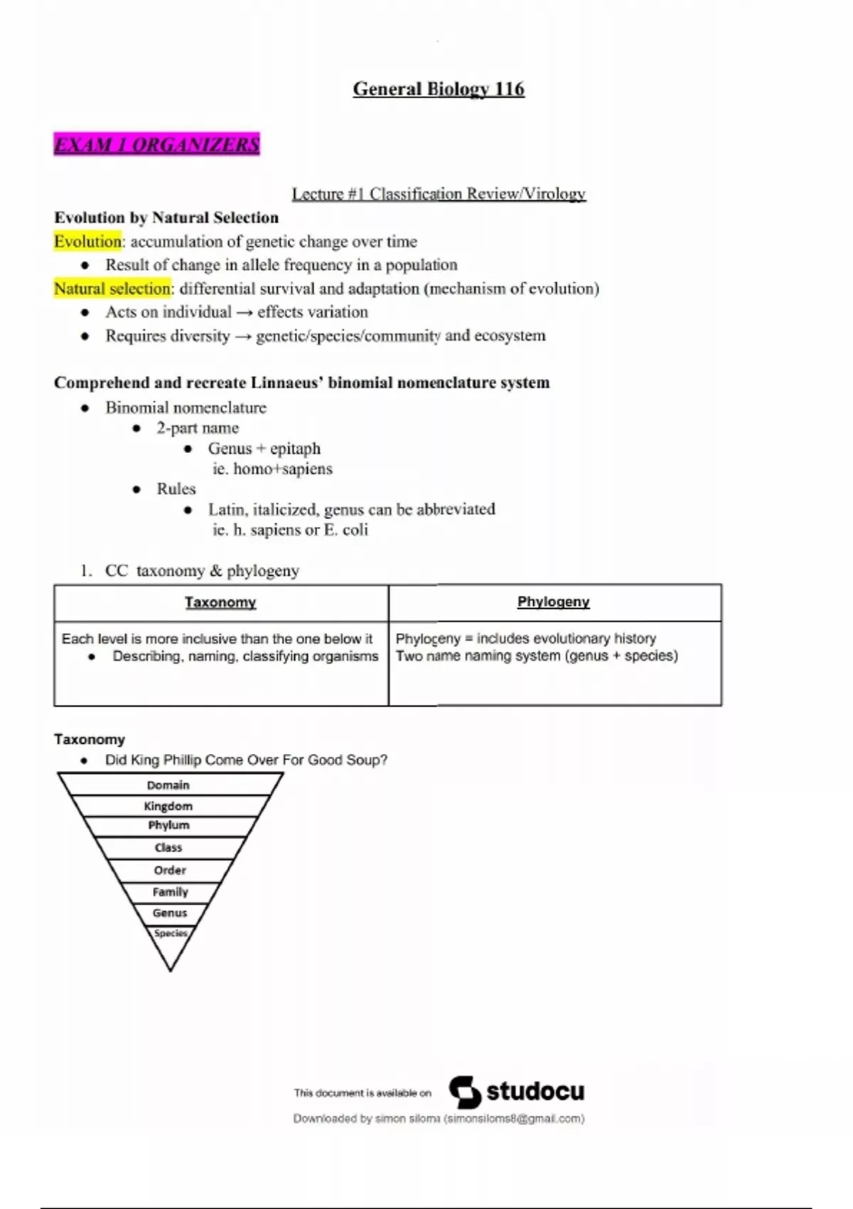 Bio 2 / Final Exam Organizers / Complete Review Guide / Score 100% ...
