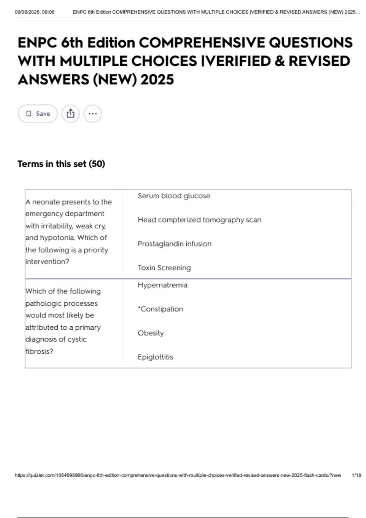 ENPC 6th Edition COMPREHENSIVE QUESTIONS WITH MULTIPLE CHOICES ...
