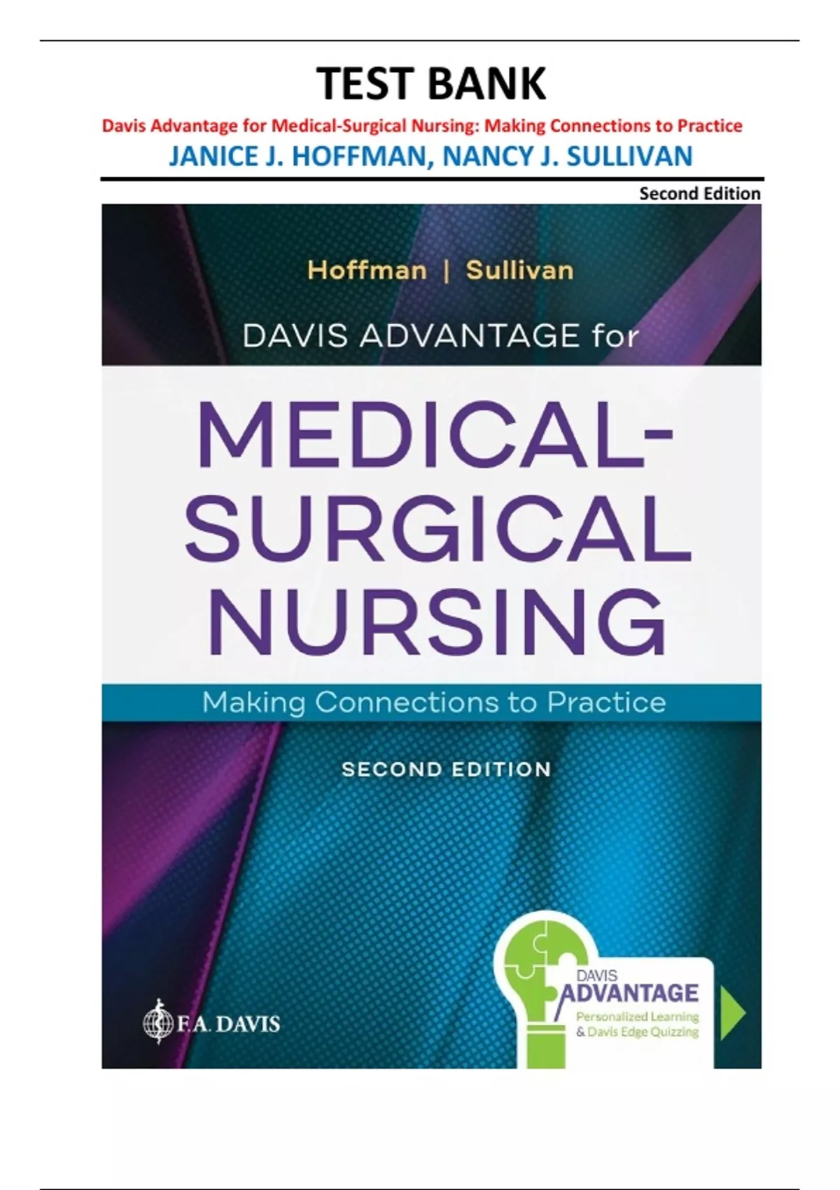 Test Bank for Davis Advantage for Medical-Surgical Nursing: Making ...
