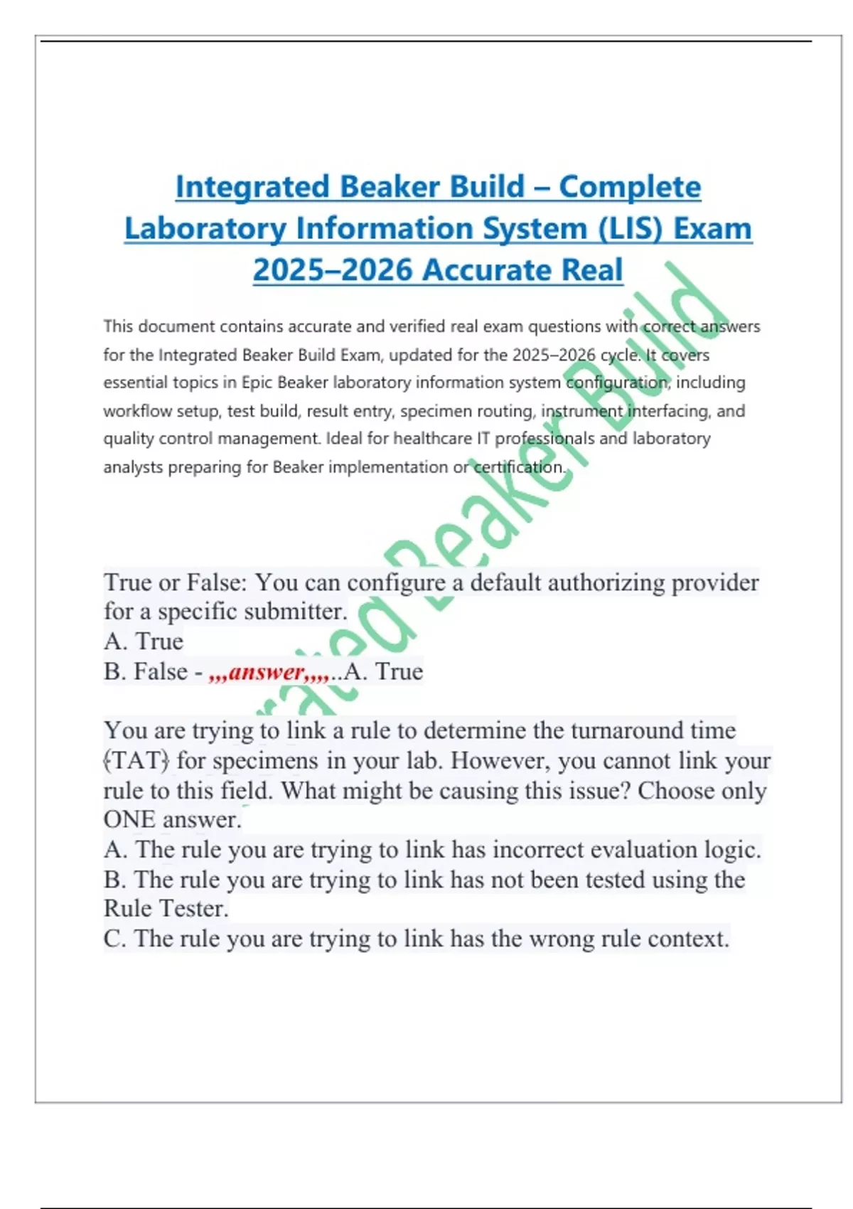 Integrated Beaker Build – Complete Laboratory Information System (LIS ...