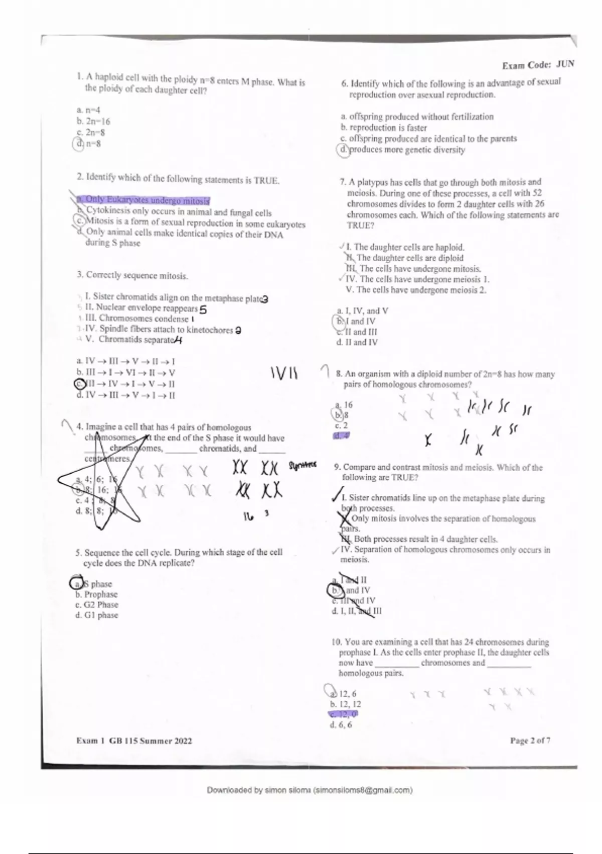 General Biology 1 / Midterm Exam 2 with Answers / Score 100% 2025 ...