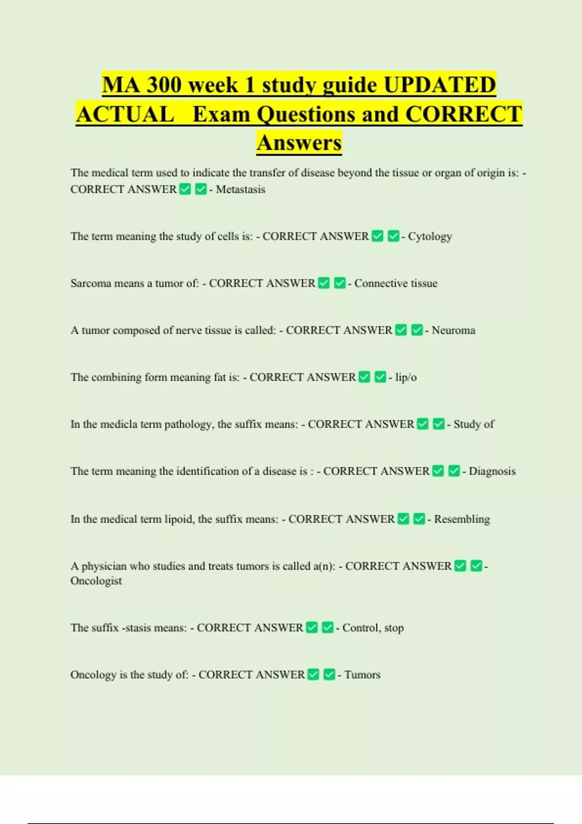 MA 300 Bundled Exam Questions WITH CORRECT Answers - Stuvia US