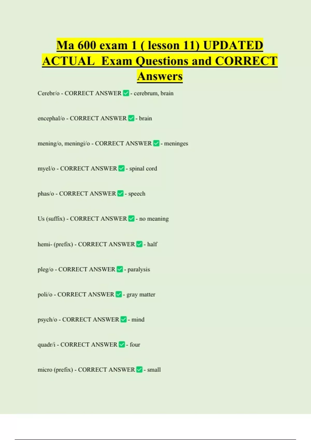 MA 600 Bundled Exam Questions WITH CORRECT Answers - Stuvia US