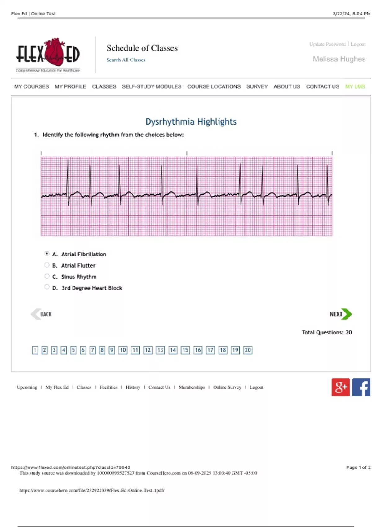 Flex Ed | Online Test Dysrhythmia Highlights, Complete Questions and ...