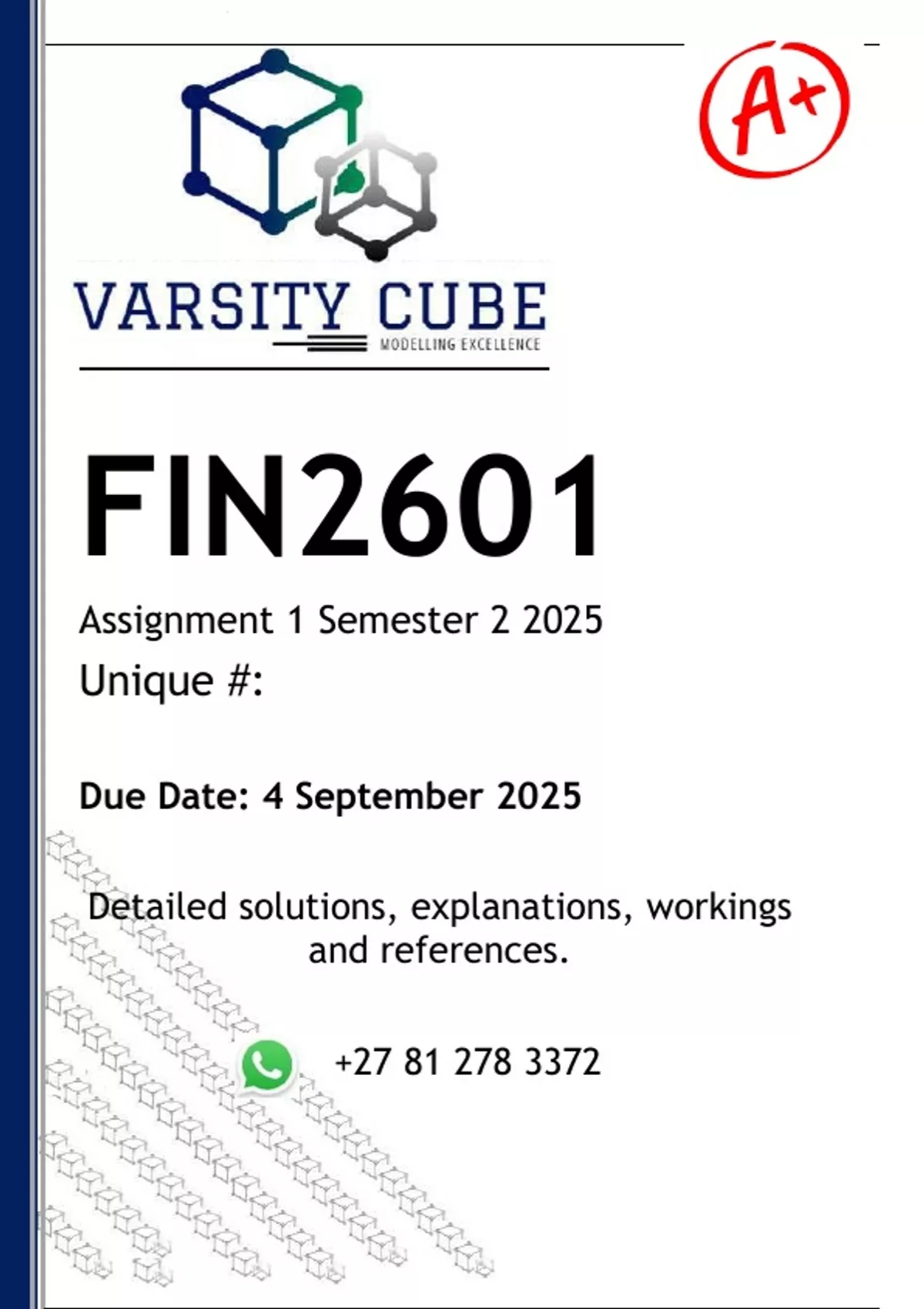 FIN2601 Assignment 1 (DETAILED ANSWERS) Semester 2 2025 - DISTINCTION ...