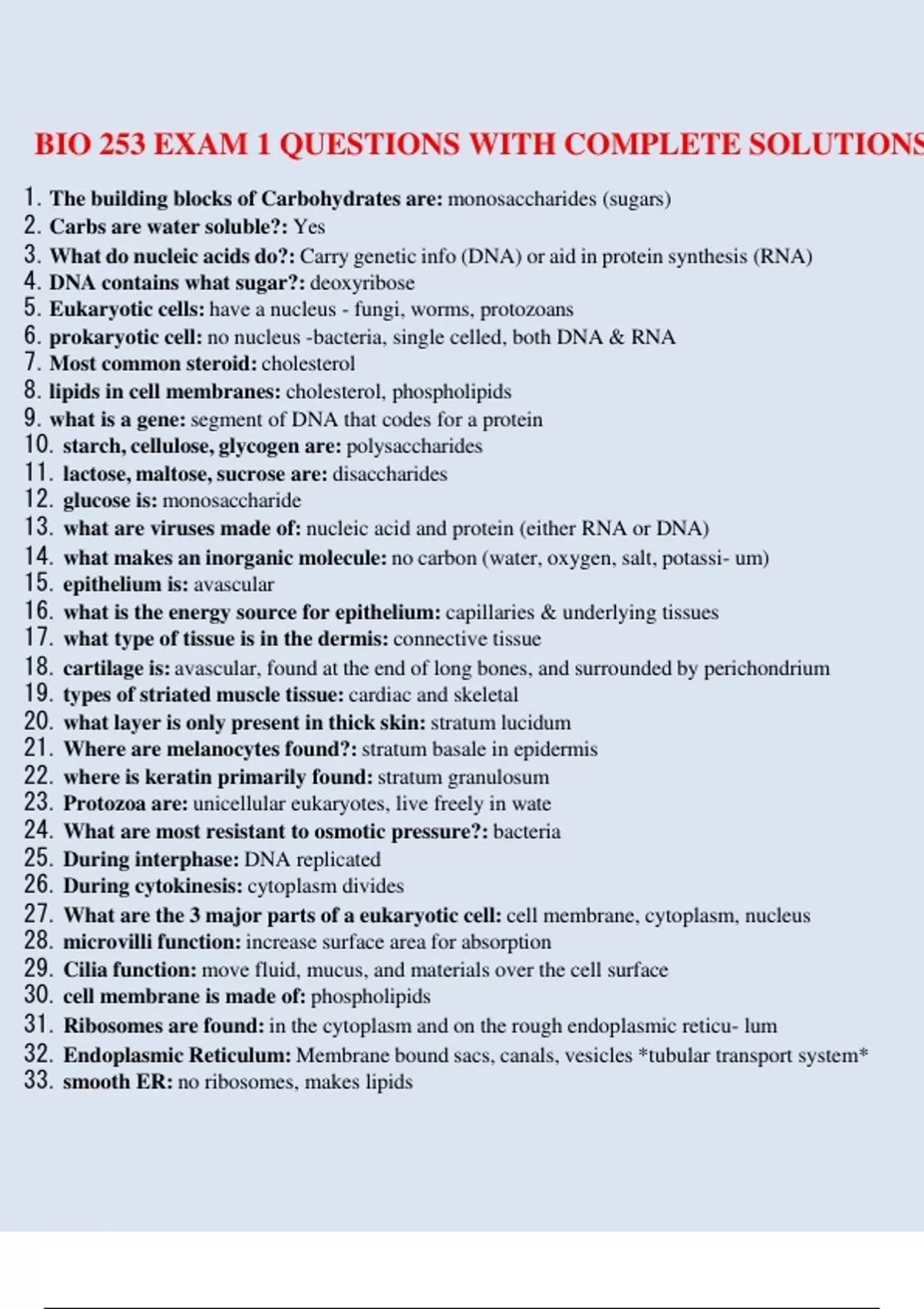 BIO 253 Exam 1 2025 Study Guide | 138 Verified Anatomy & Physiology ...