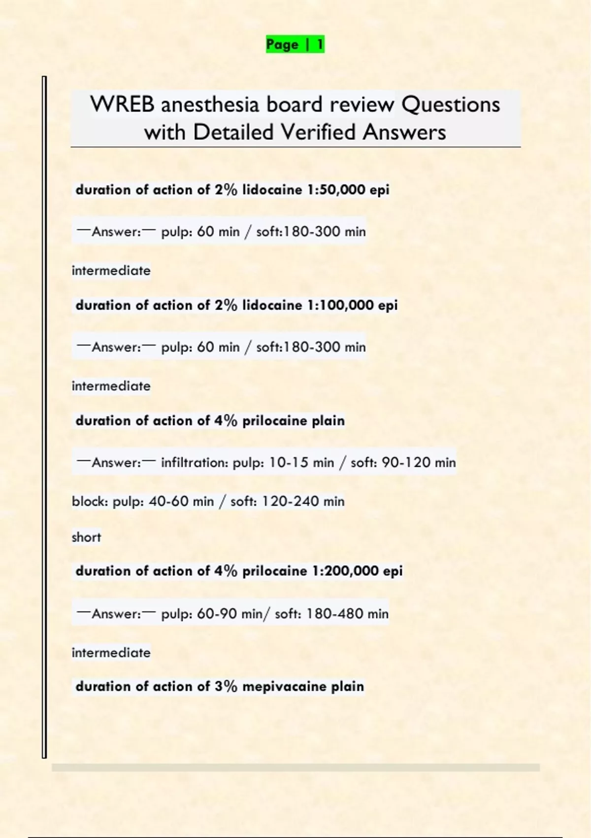 WREB anesthesia board review Questions with Detailed Verified Answers ...