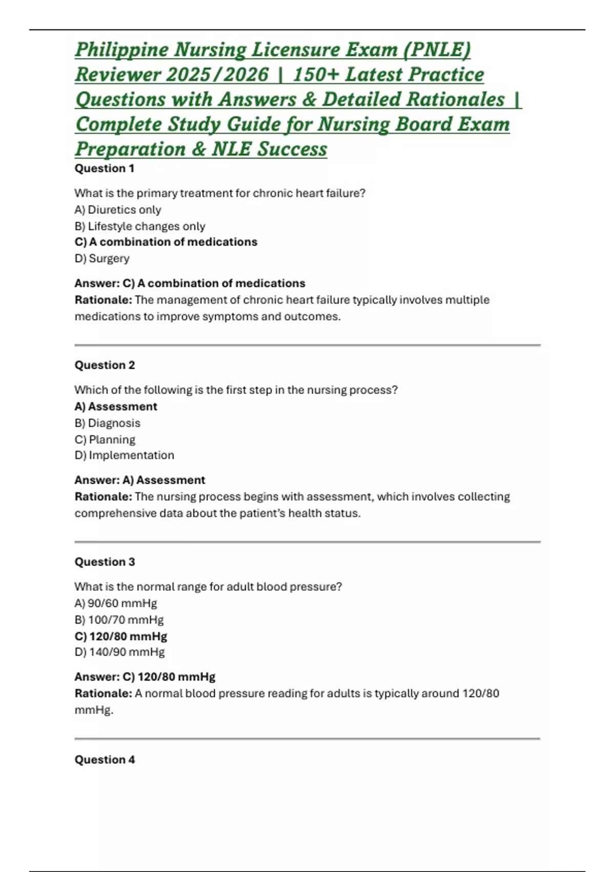 Philippine Nursing Licensure Exam (PNLE) Reviewer 2025/2026 | 150 ...