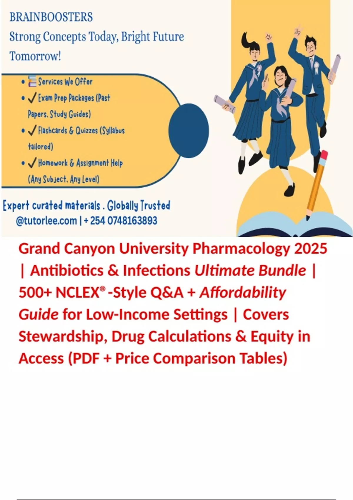 Grand Canyon University Pharmacology 2025 | Antibiotics & Infections ...
