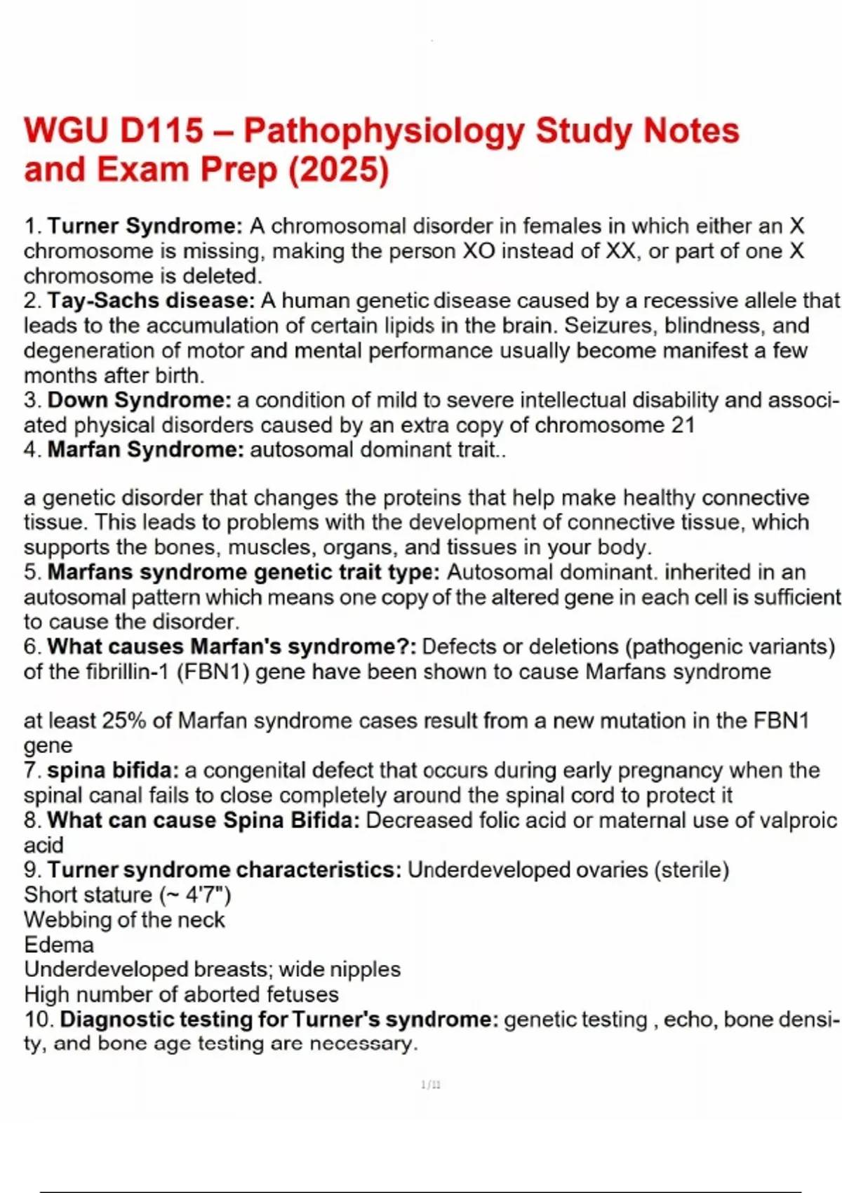 WGU D115 – Pathophysiology Study Notes and Exam Prep (2025).pdf - WGU ...