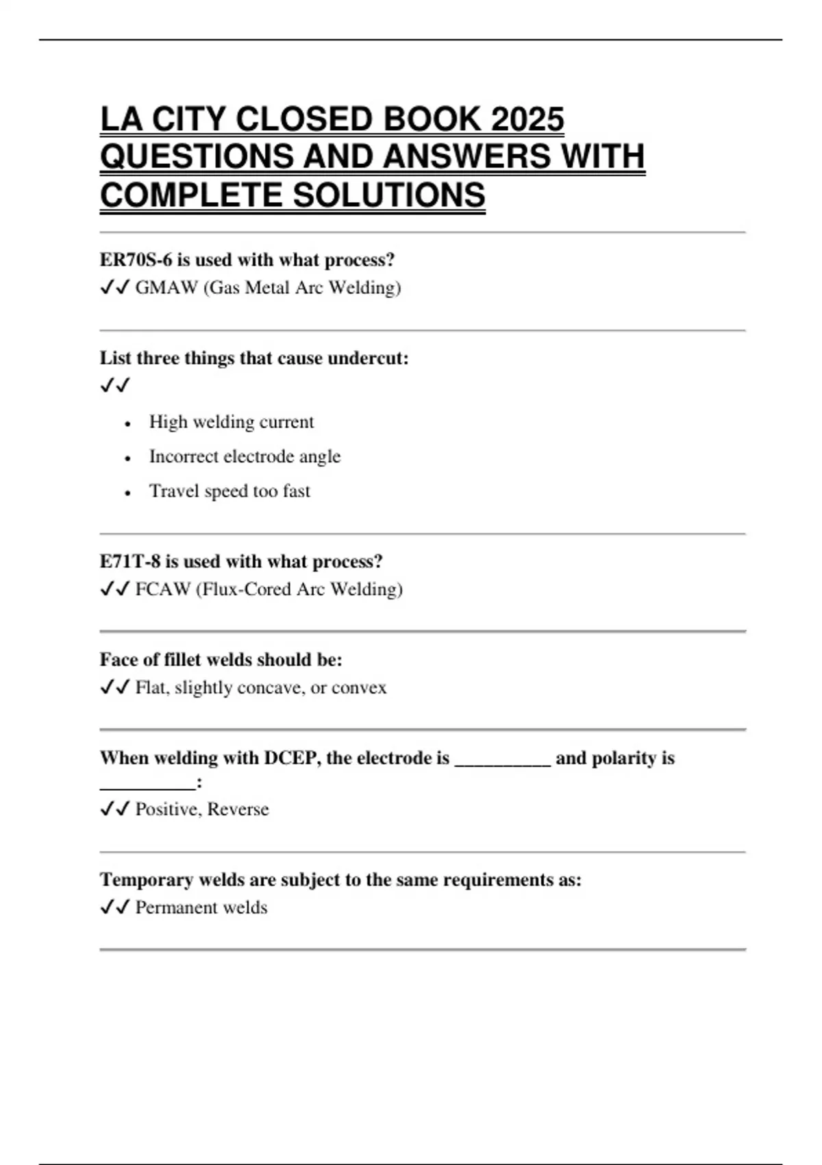 LA CITY CLOSED BOOK 2025 QUESTIONS AND ANSWERS WITH COMPLETE SOLUTIONS ...