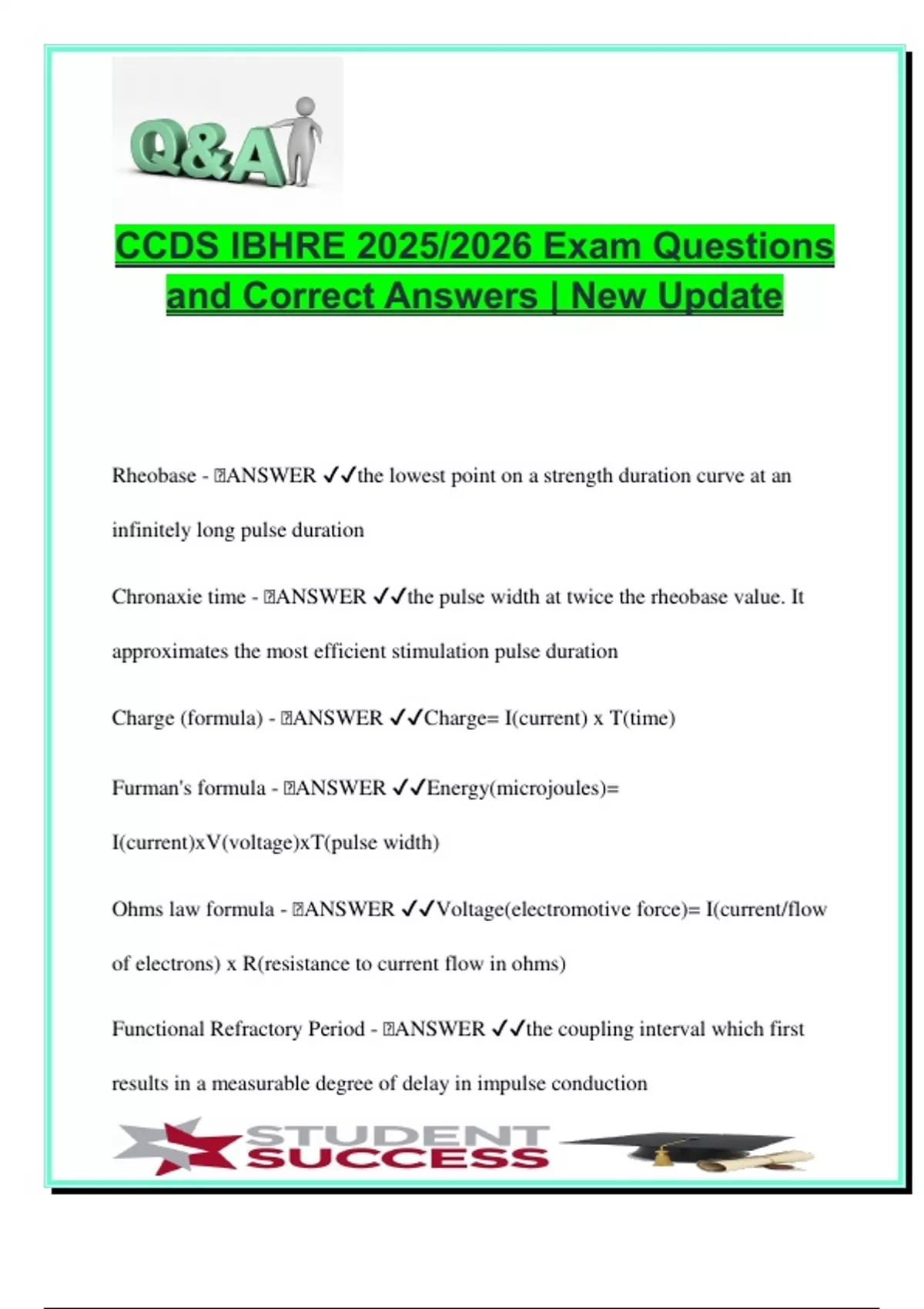CCDS IBHRE Exam Prep 2025/2026 – 300+ Verified Questions & Answers on ...