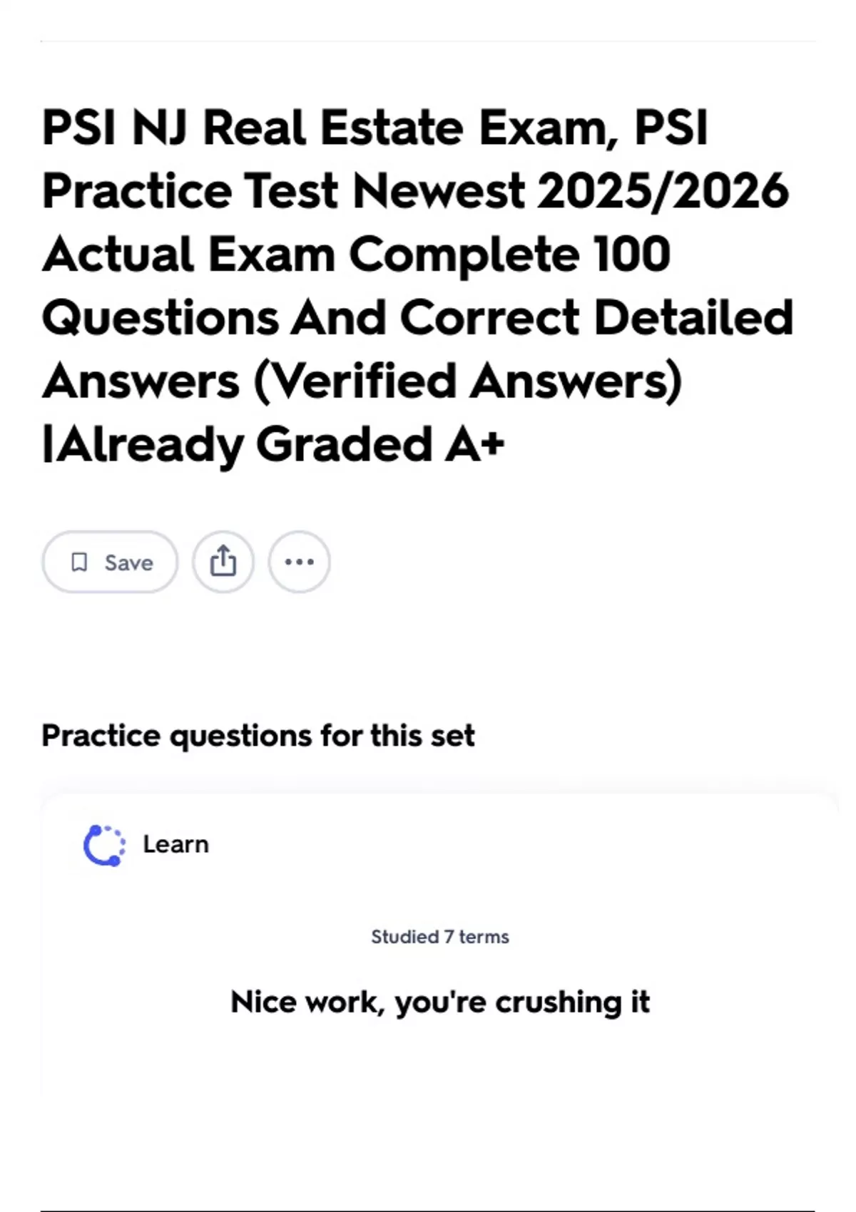 PSI NJ Real Estate Exam, PSI Practice Test Newest 2025/2026 Actual Exam ...