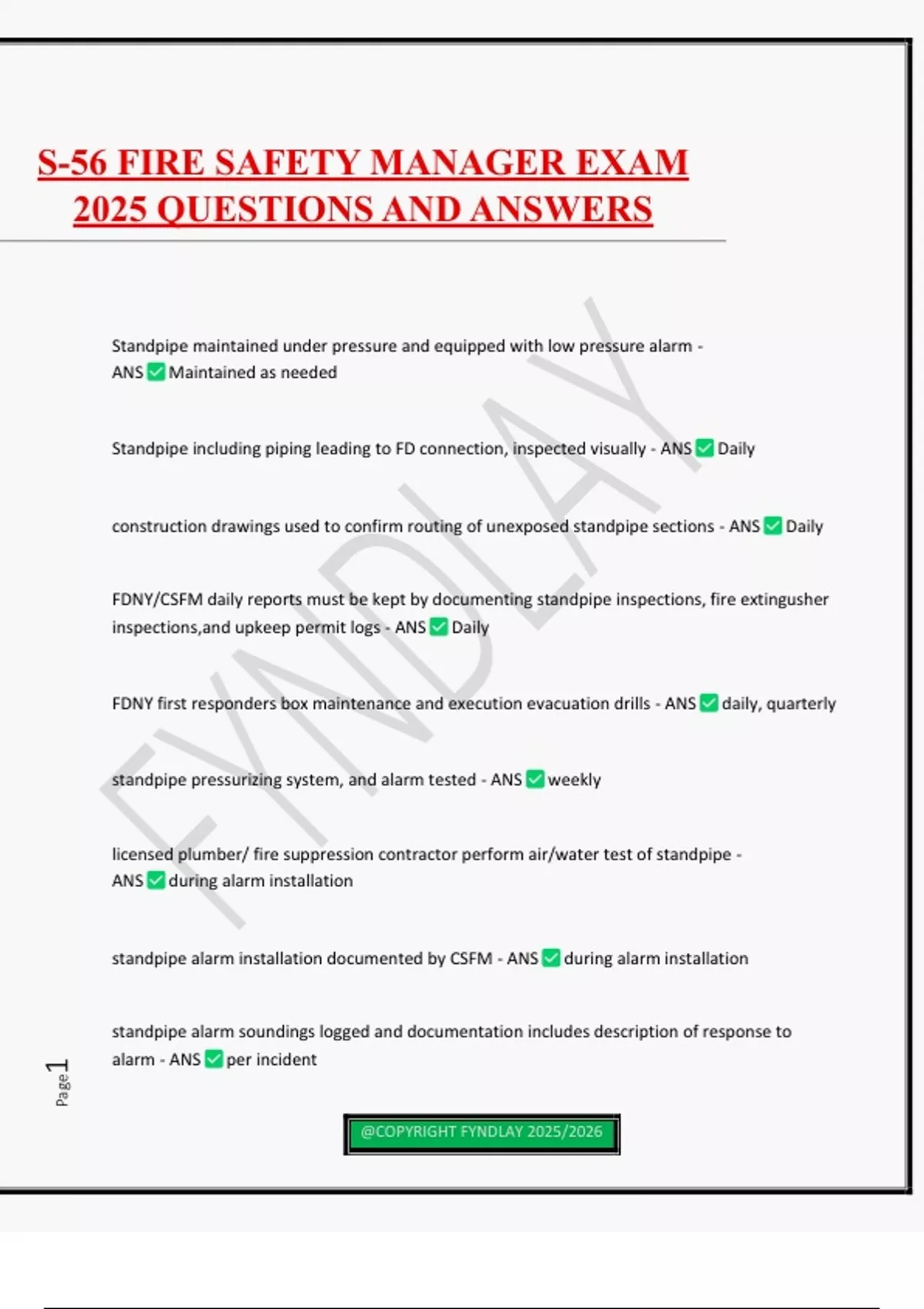 S-56 FIRE SAFETY MANAGER EXAM 2025 QUESTIONS AND ANSWERS - S-56 FIRE ...