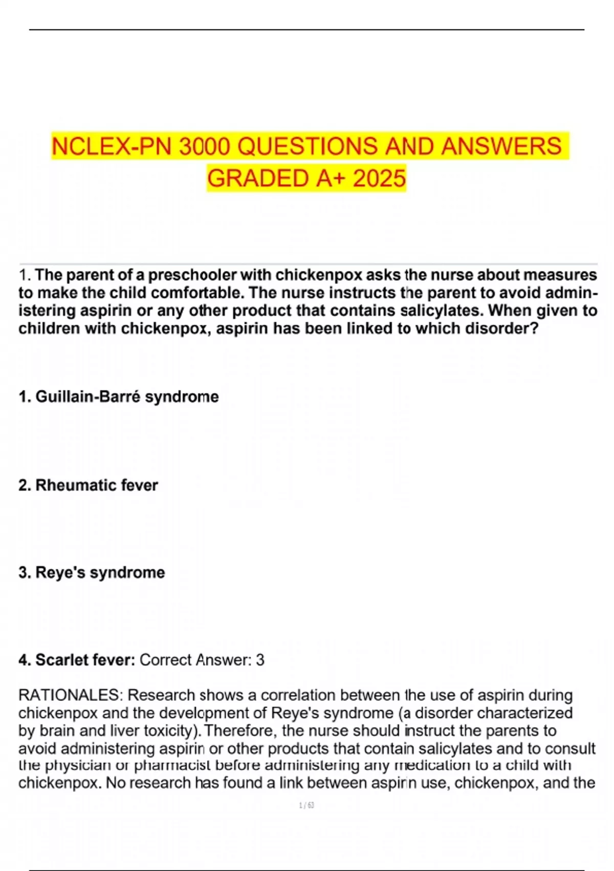 NCLEX-PN 3000 QUESTIONS AND ANSWERS GRADED A+ 2025 - NCLEX-PN - Stuvia US