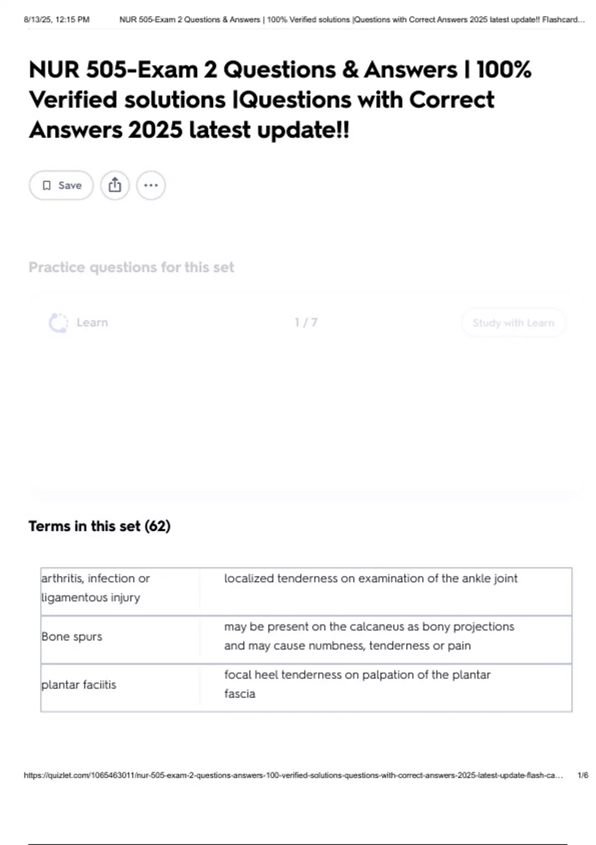 NUR 505-Exam 2 Questions & Answers | 100% Verified solutions |Questions ...