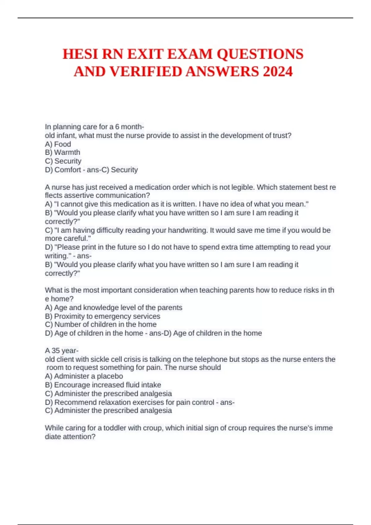 HESI Mental Health NGN Exam 2025/2026 – VERSION B 55 NEW Questions ...