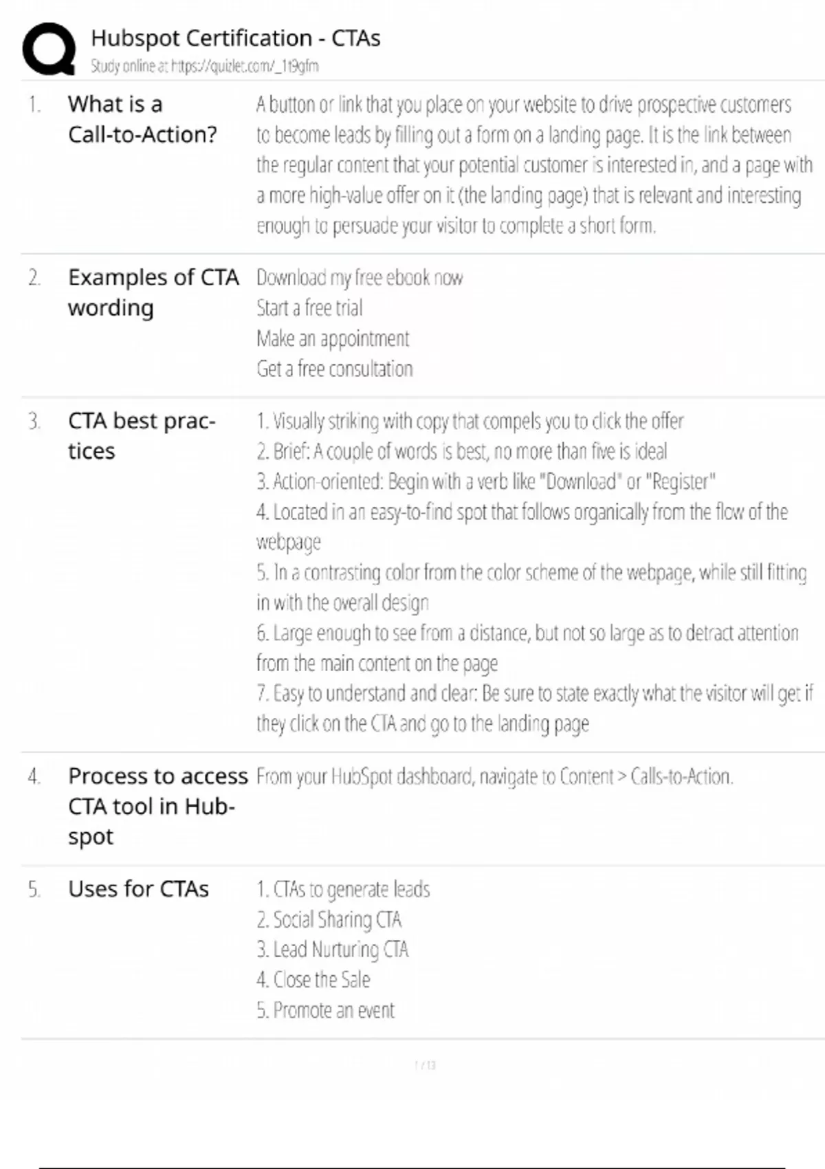 HubSpot CTA Certification / 2024 Exam Guide / Call-to-Action Best ...
