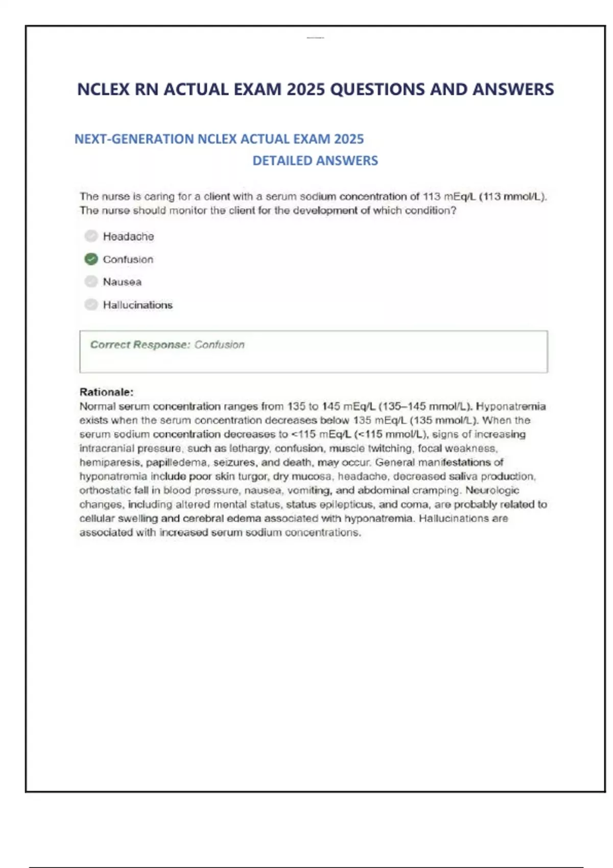 NCLEX RN 2025–2026 Actual Exam Questions & Next-Generation NCLEX ...