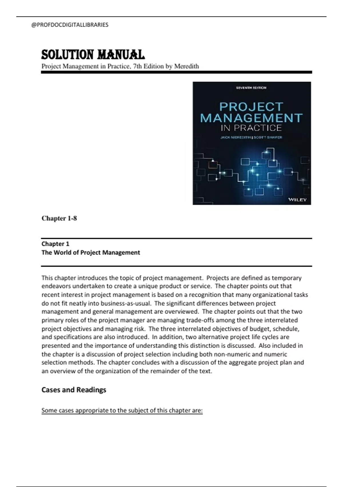 Solution Manual for Project Management in Practice 7th Edition by Jack ...