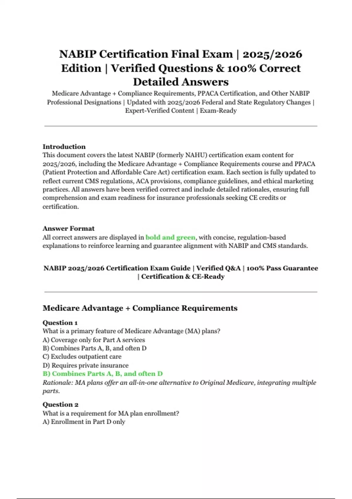 NABIP Certification Final Exam 2025/2026 – Verified Questions with 100% ...
