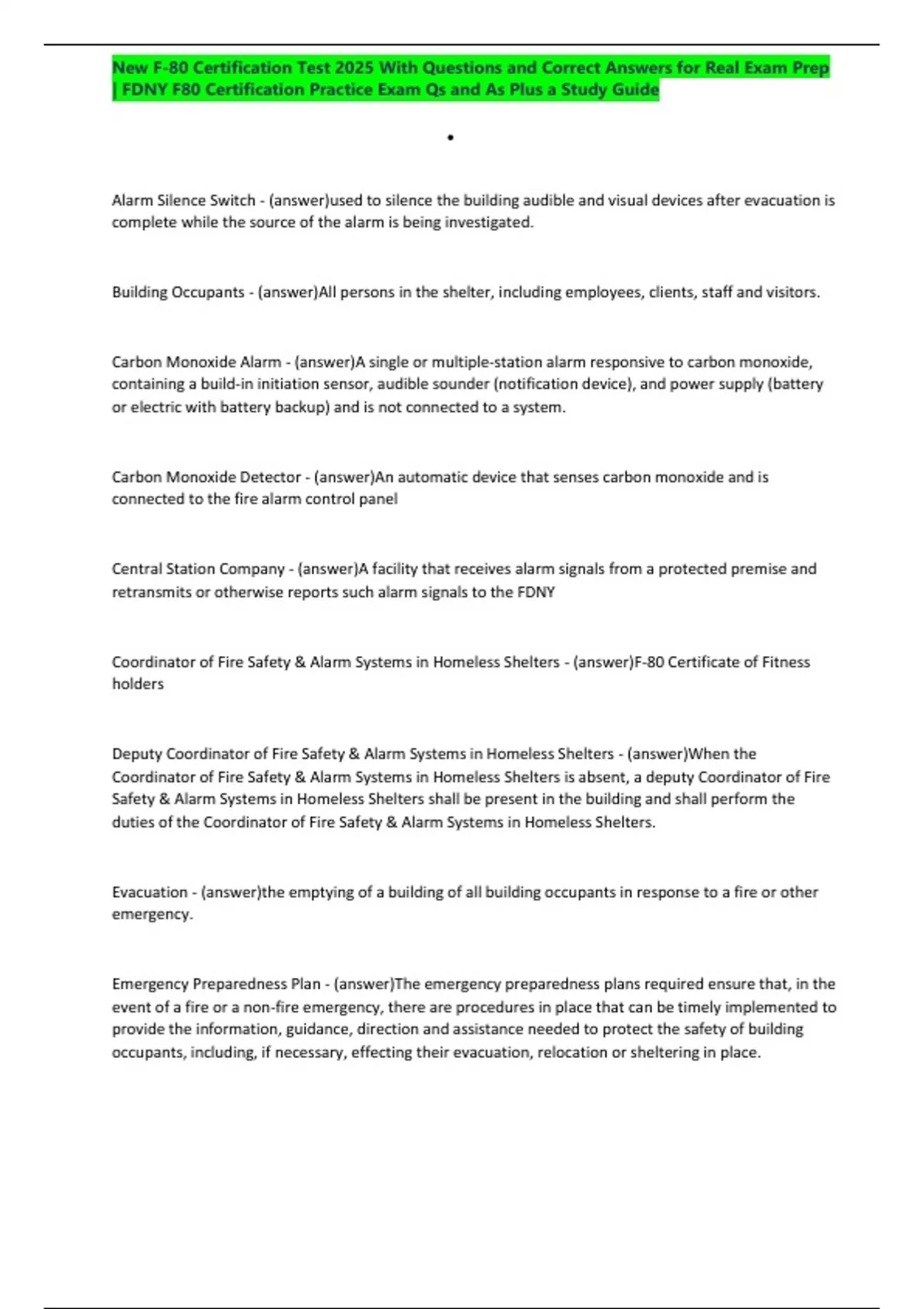 New F-80 Certification Test 2025 With 200 Questions and Correct Answers ...