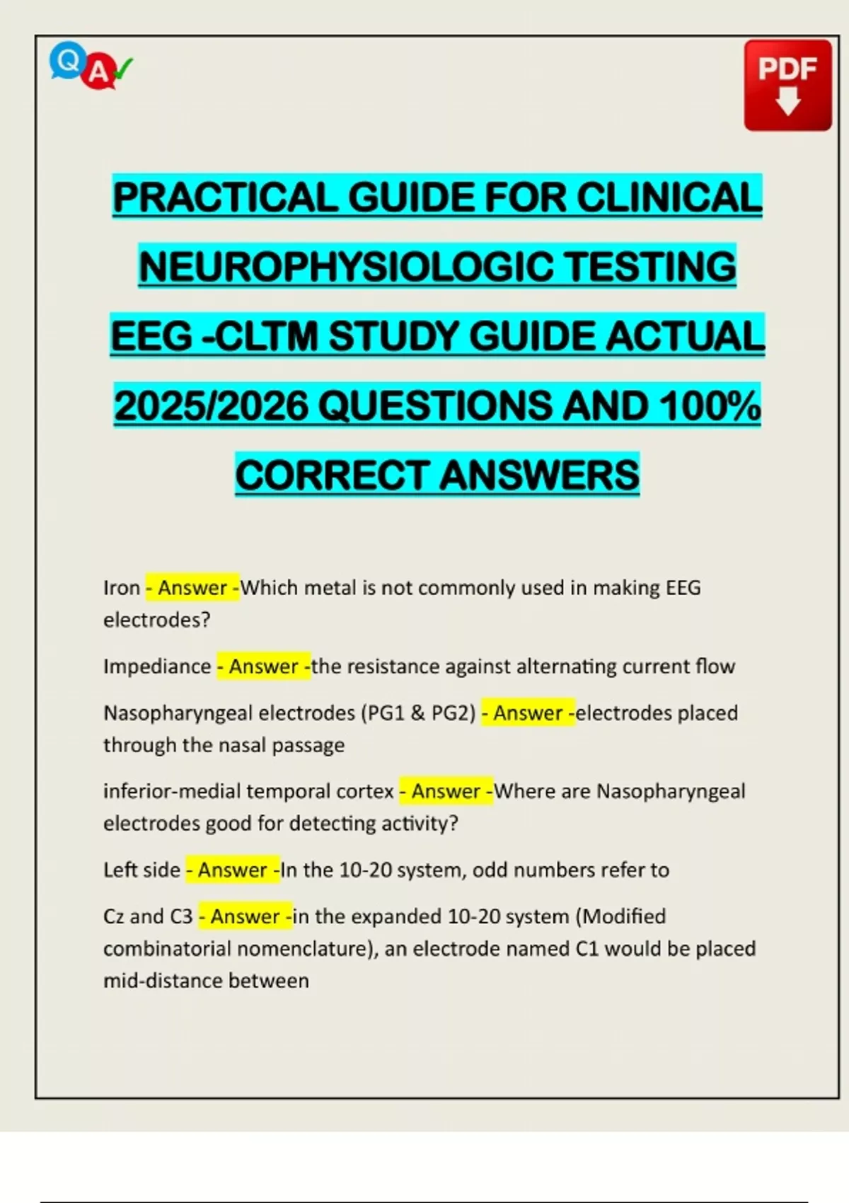 PRACTICAL GUIDE FOR CLINICAL NEUROPHYSIOLOGIC TESTING EEG -CLTM STUDY ...