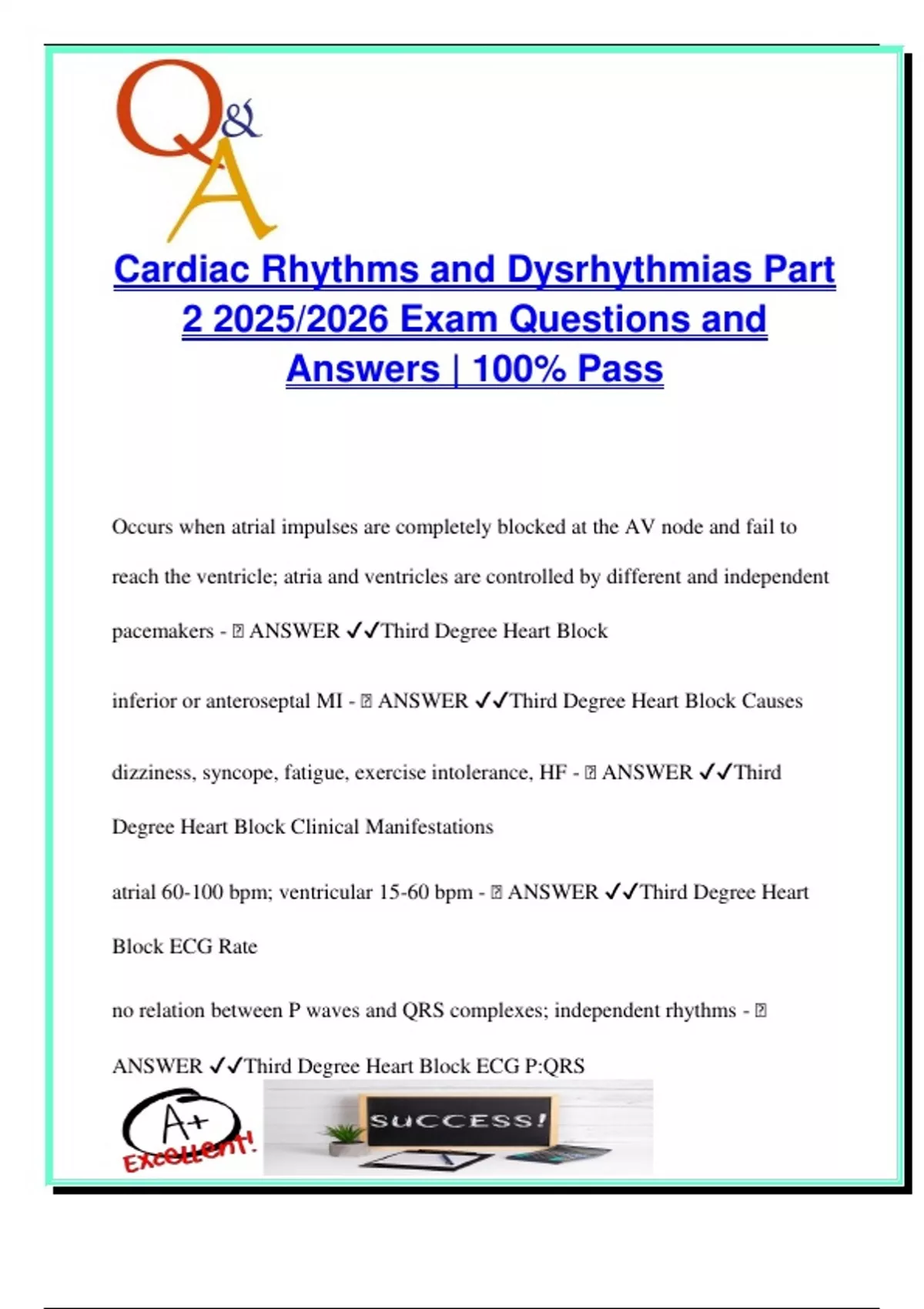 Cardiac Rhythms and Dysrhythmias Part 2 – 2025/2026 ACLS Exam Review ...