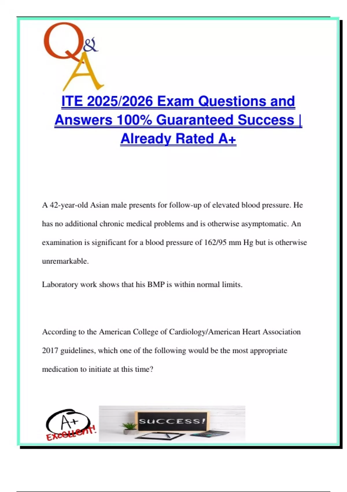 ITE 2025/2026 Emergency Medicine Board Review – 200+ Verified Questions ...
