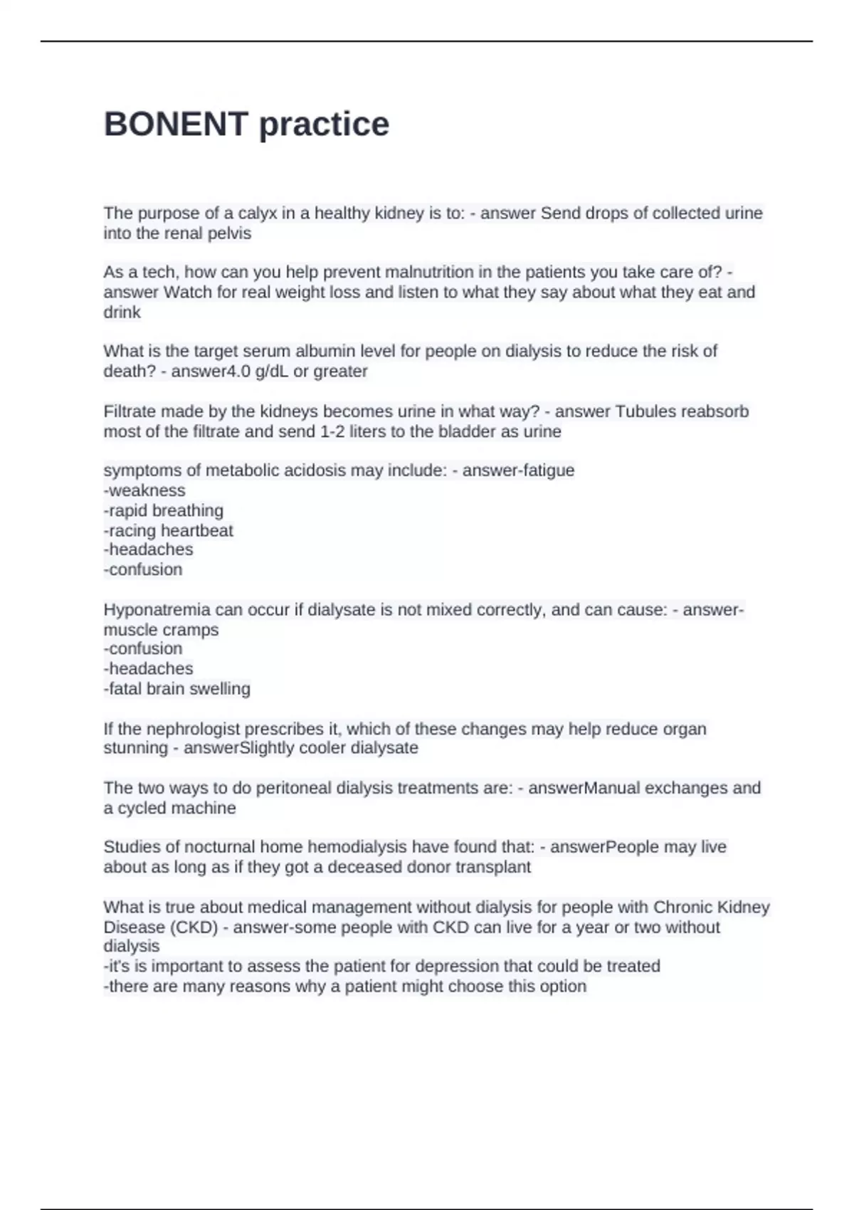 BONENT practice Questions and Answers 2025 - BONENT - Stuvia US