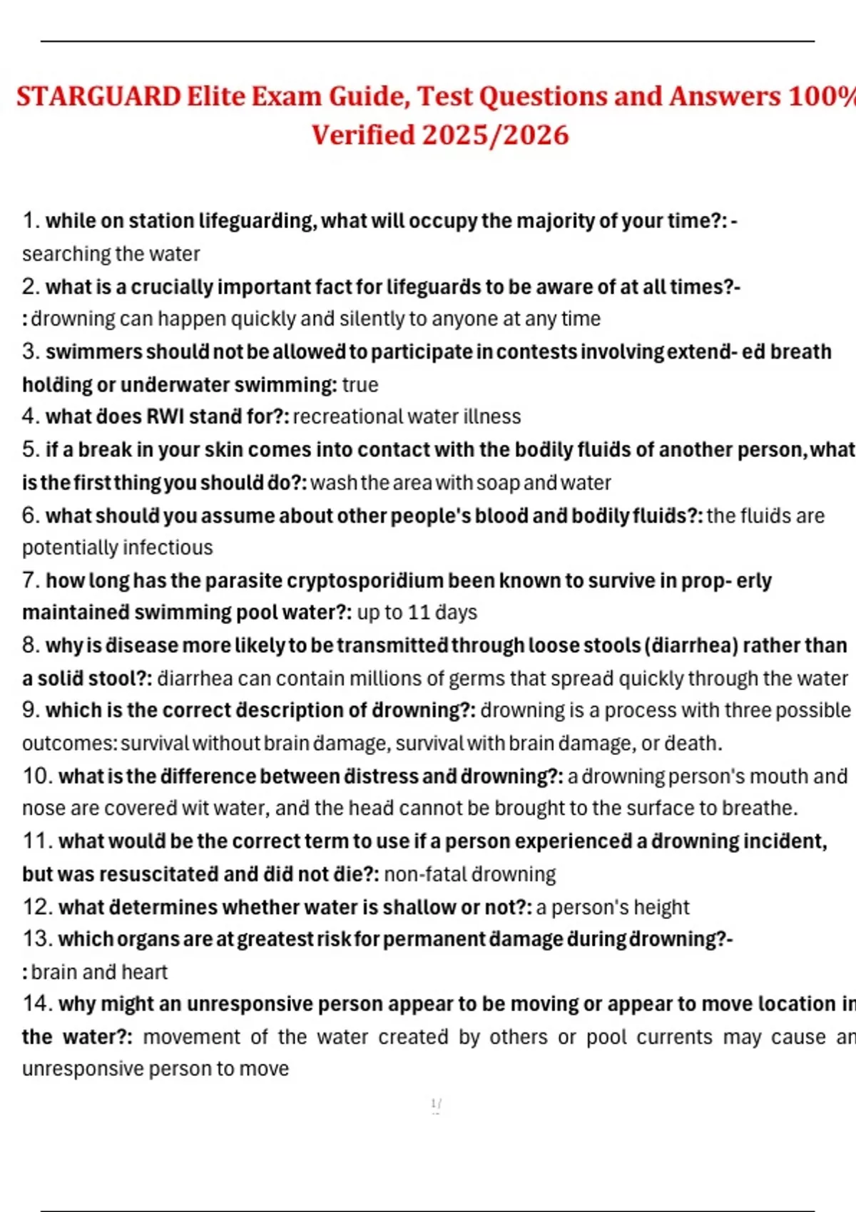 StarGuard Elite Exam Guide – Test Questions and Answers – 100% Verified ...